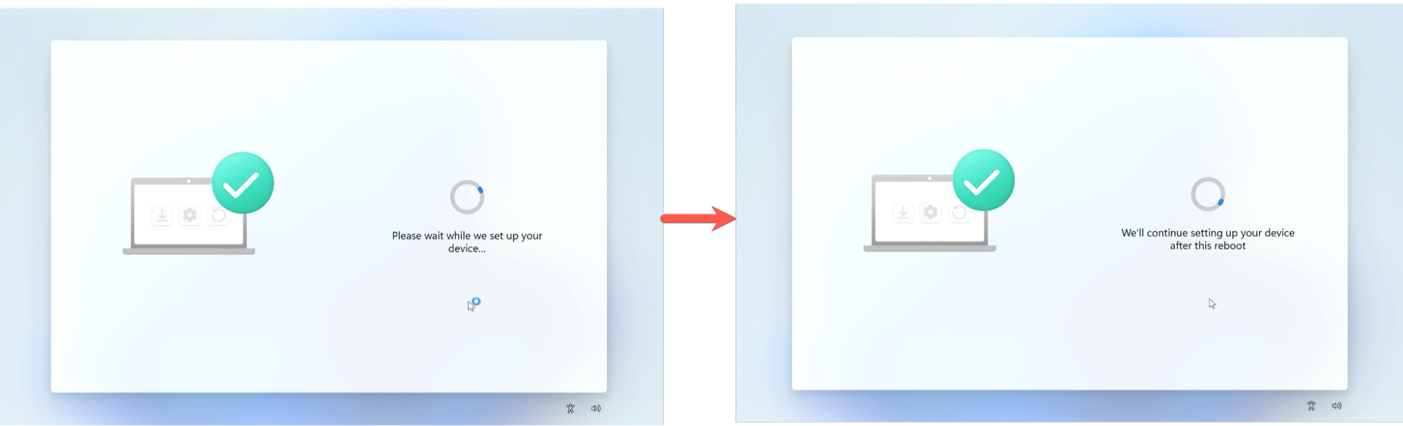 Your PC will perform some background setup and will reboot before ...